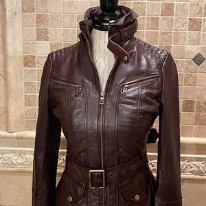 Andrew Marc | Jackets & Coats | Marc New York Venice Belted Burgundy ...